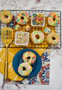 Air Fryer Cereal Donuts: Lucky Charm & Fruit Loop Donuts